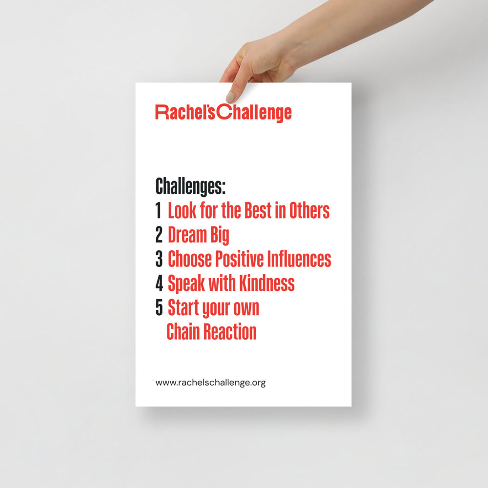 Rachel’s Challenge 5 Challenges Poster – Rachel's Challenge Store