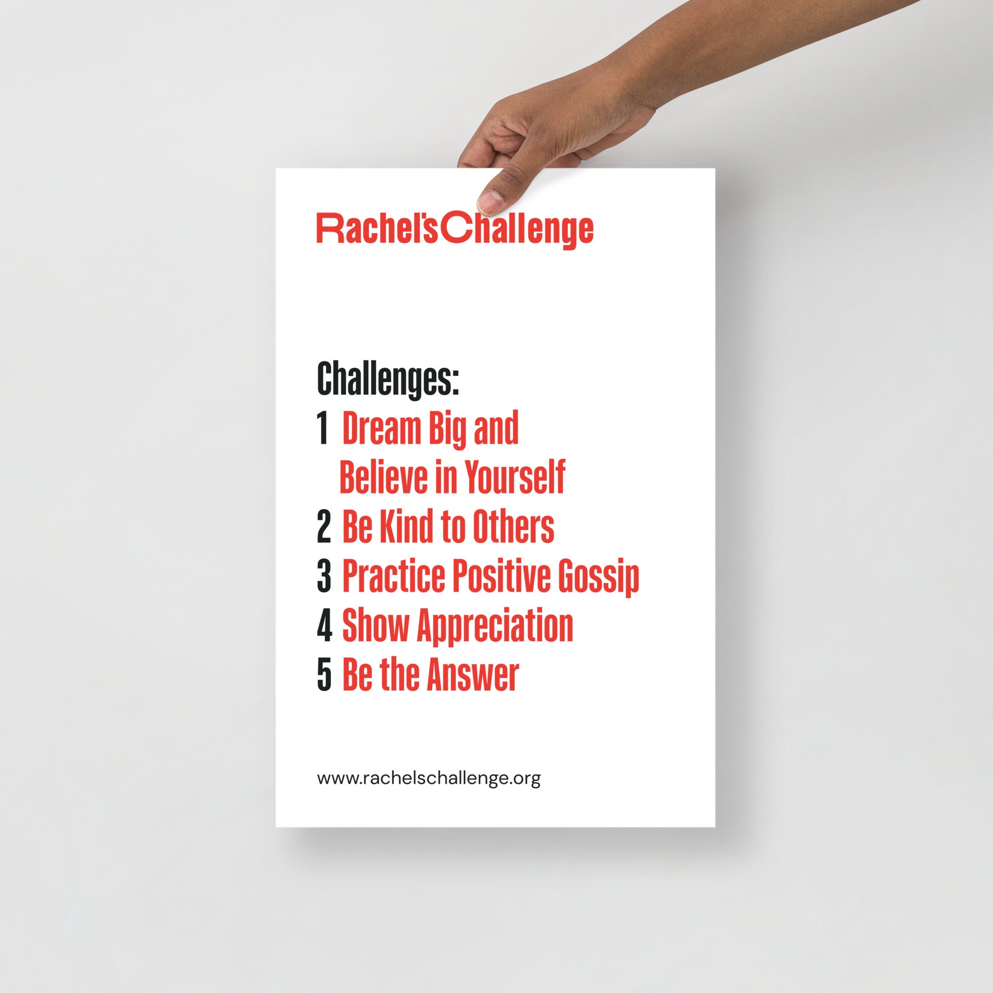 Rachel's Story 5 Challenges Poster – Rachel's Challenge Store